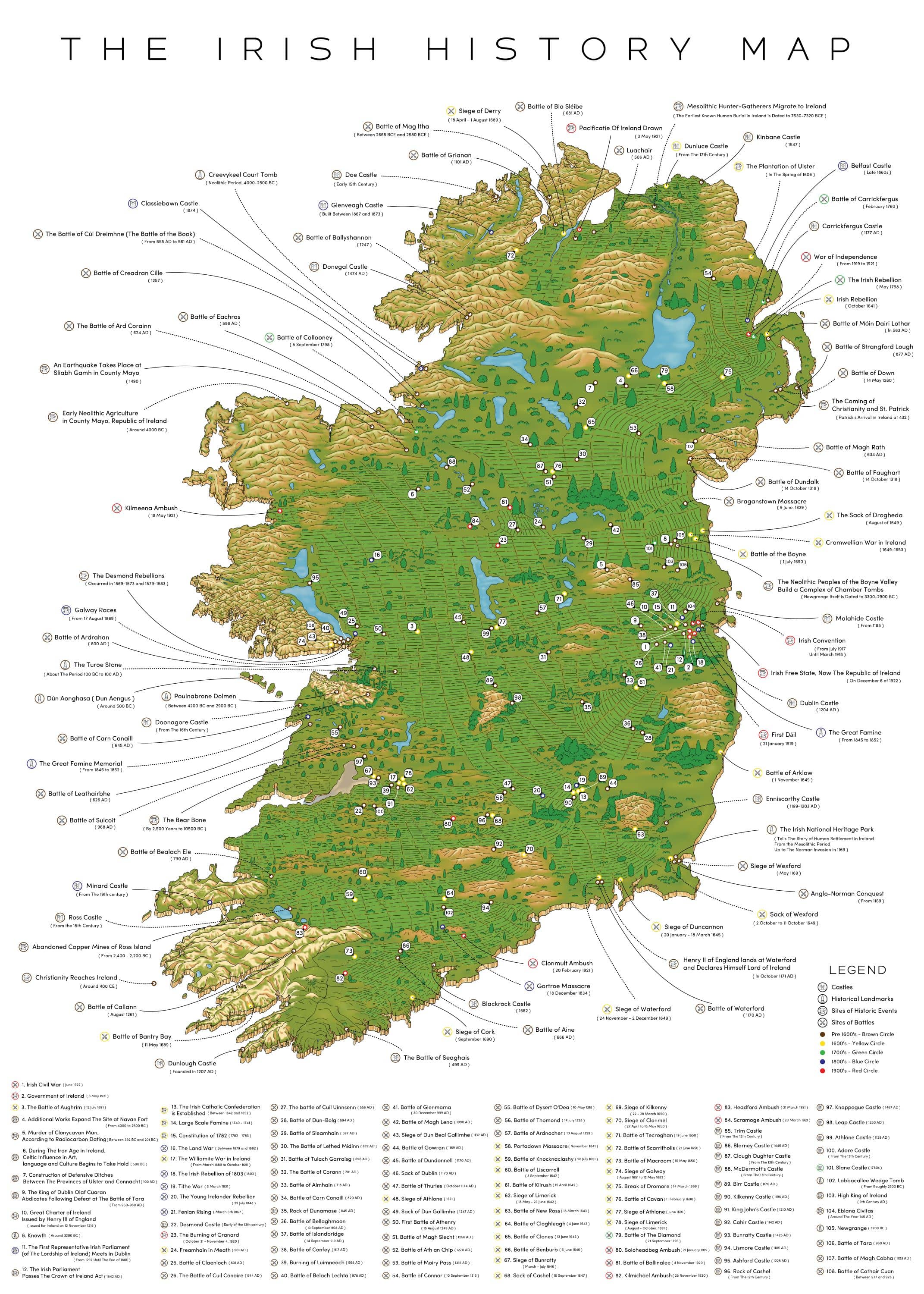 The Irish History Map 192 Of The Top Historical Locations In Ireland The Irish History Map 192 Of The Top Historical Locations In Ireland