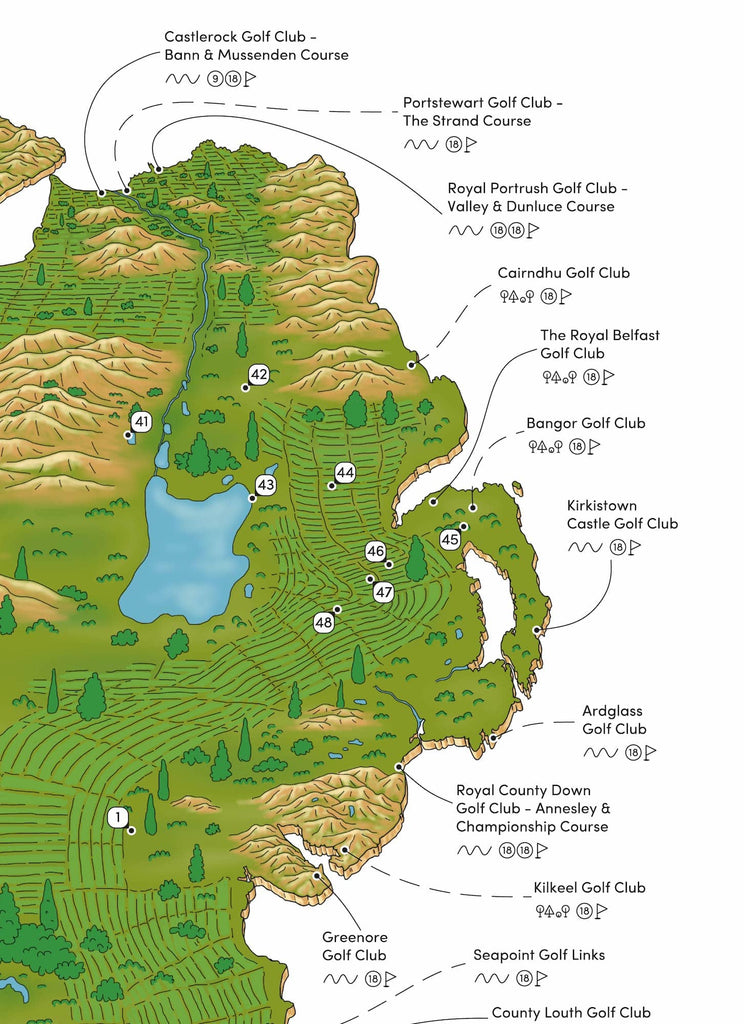The Irish Golf Map - 105 of Ireland & NI's Top Golf Courses – Malin & Mizen