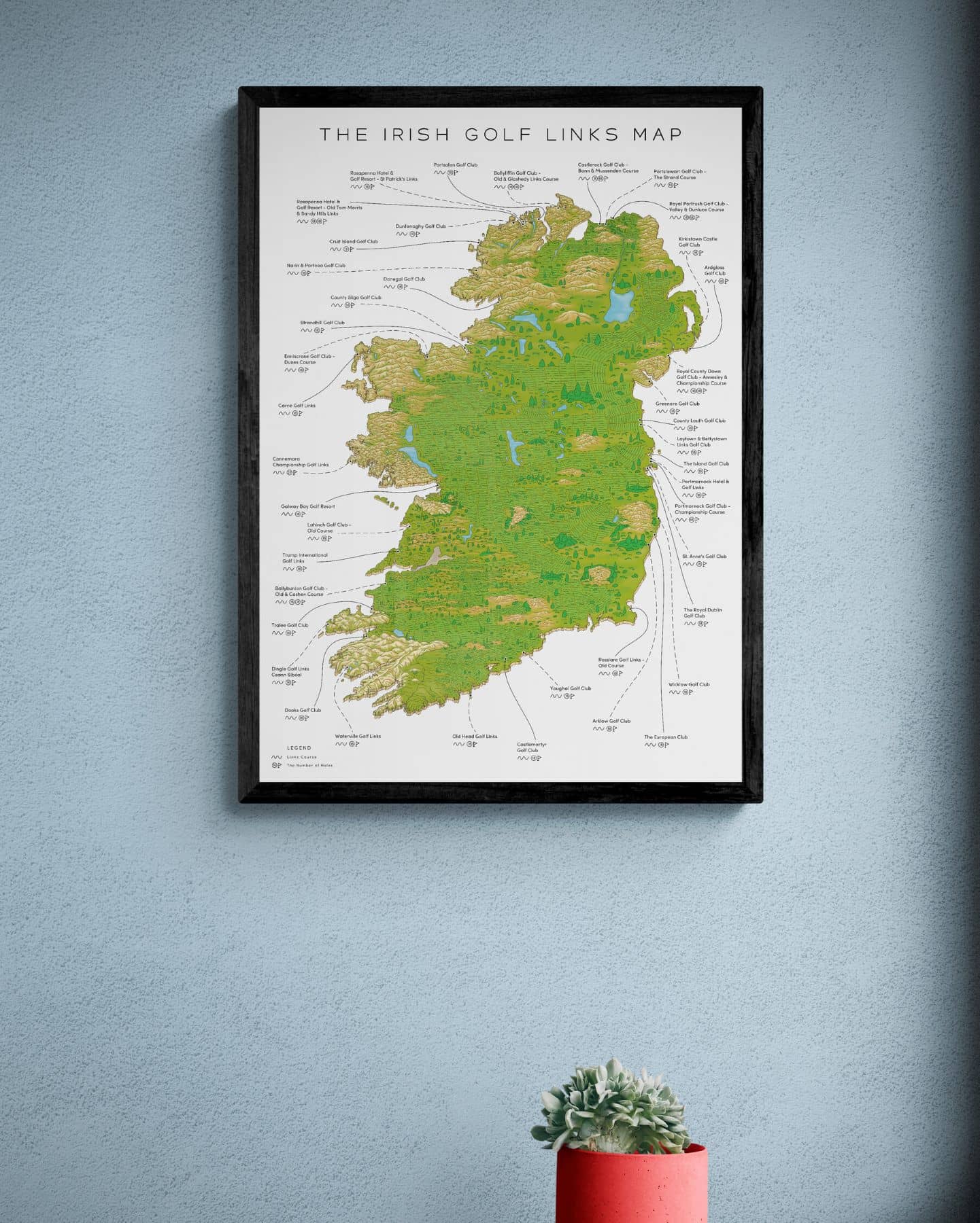 The Irish Golf Links Map - 42 world renowned Golf links in Ireland ...