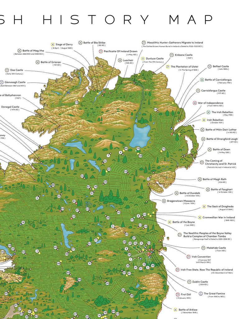 The Irish History Map - 192 of the top historical locations in Ireland ...